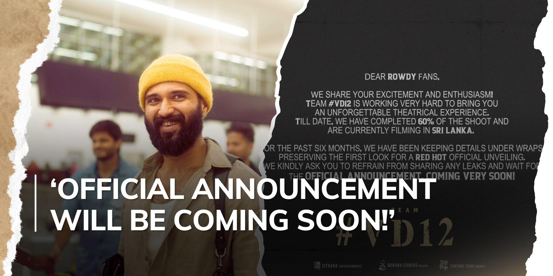 ‘VD12’ producers make special request after Vijay Deverakonda‘s look ...