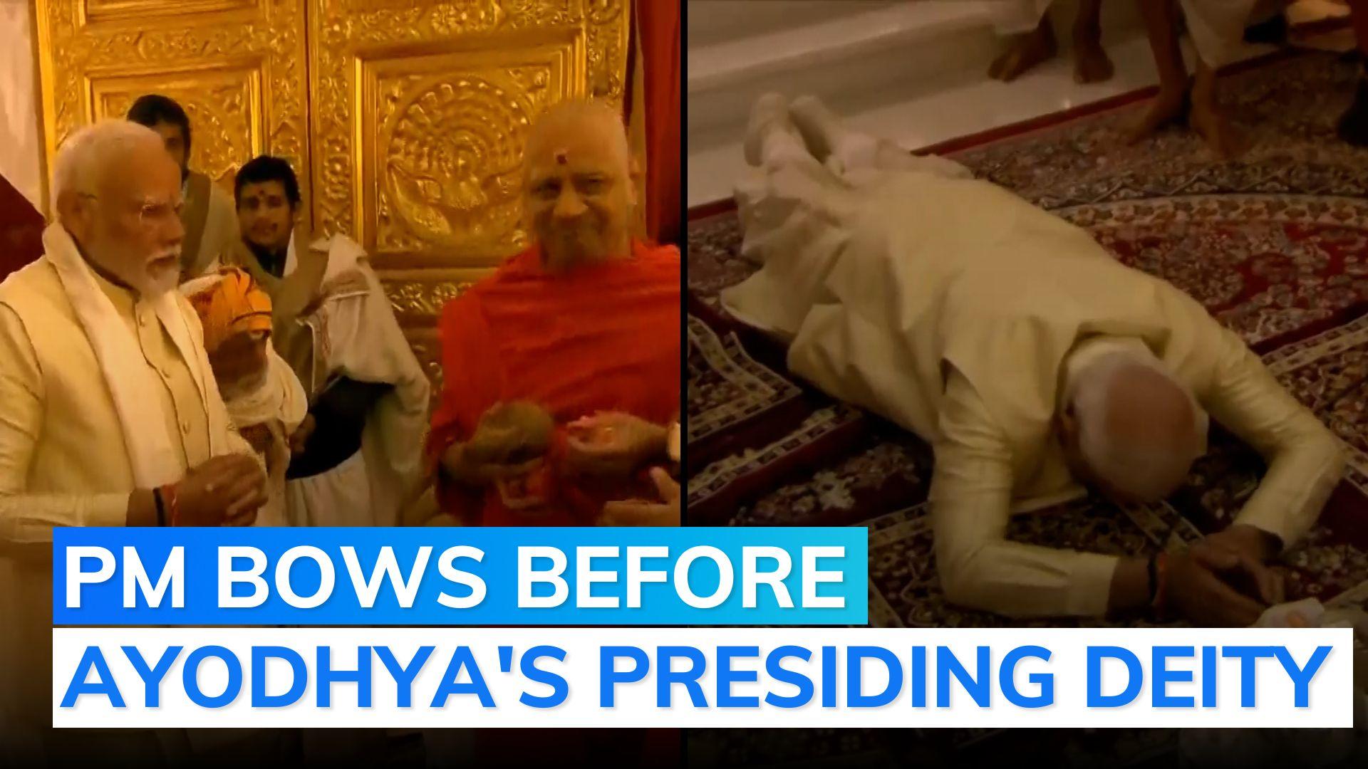 Watch: PM Modi‘s ’dandvat pranam‘ in front new Ram Lalla idol | Editorji