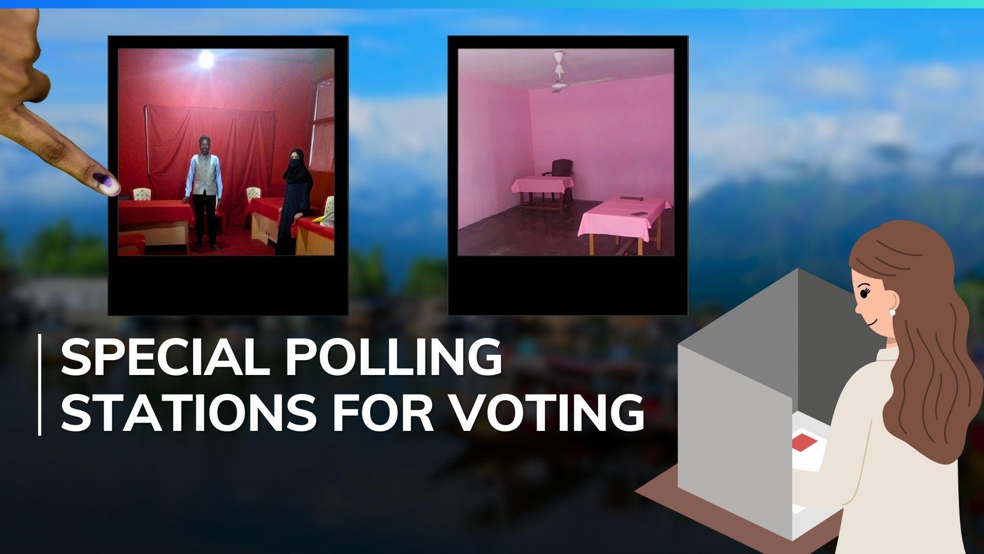 Colour-coordinated theme-based polling booths set up in Srinagar | Editorji