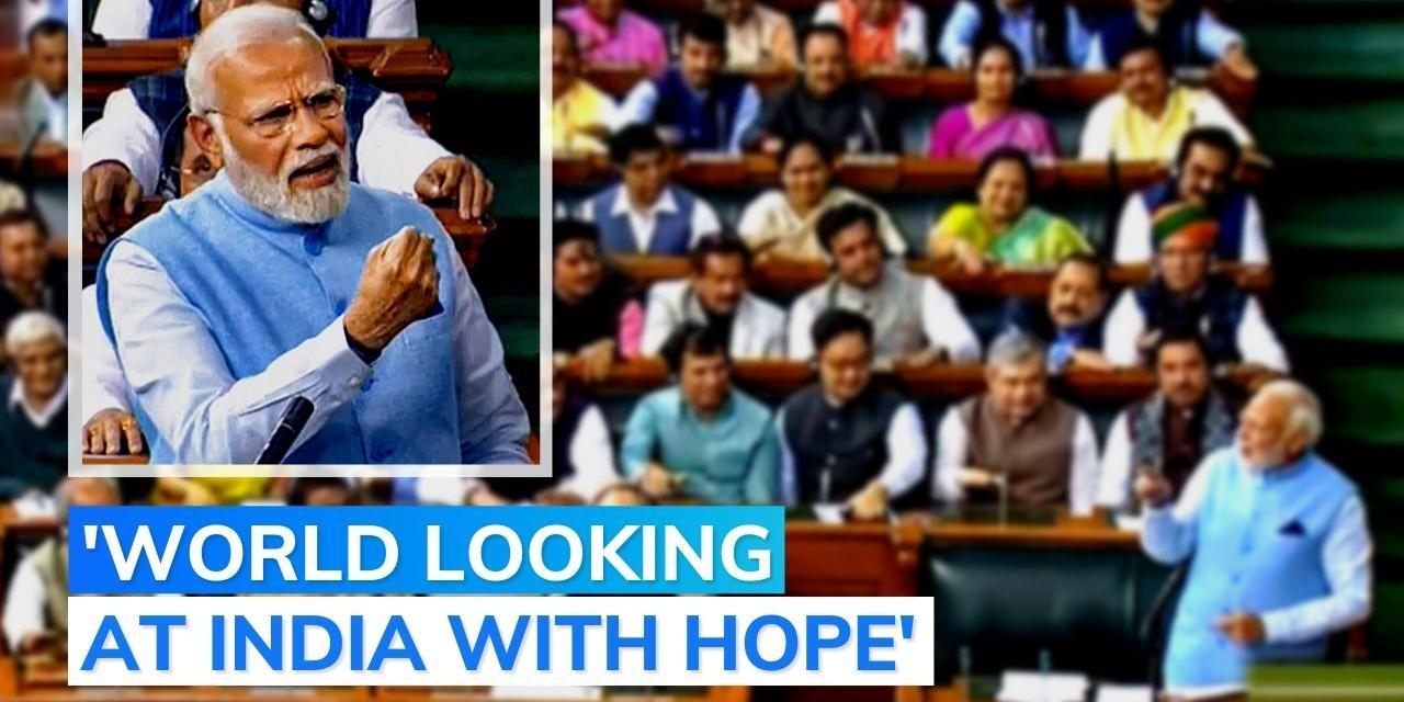 PM Narendra Modi is replying to Motion of Thanks on President‘s address ...