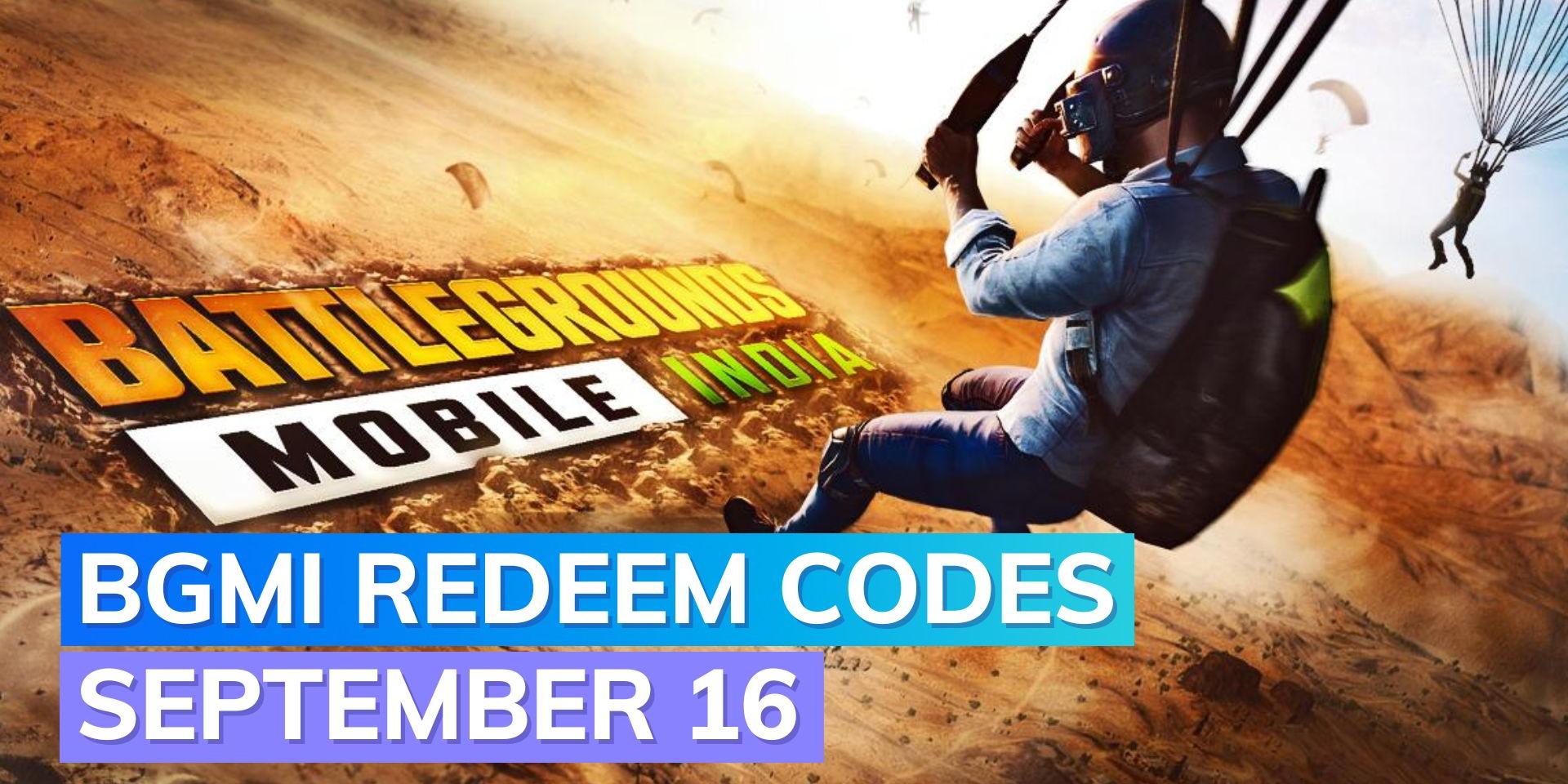 BGMI Redeem Codes Today 16 September 2023: How to redeem and get exclusive rewards instantly ...