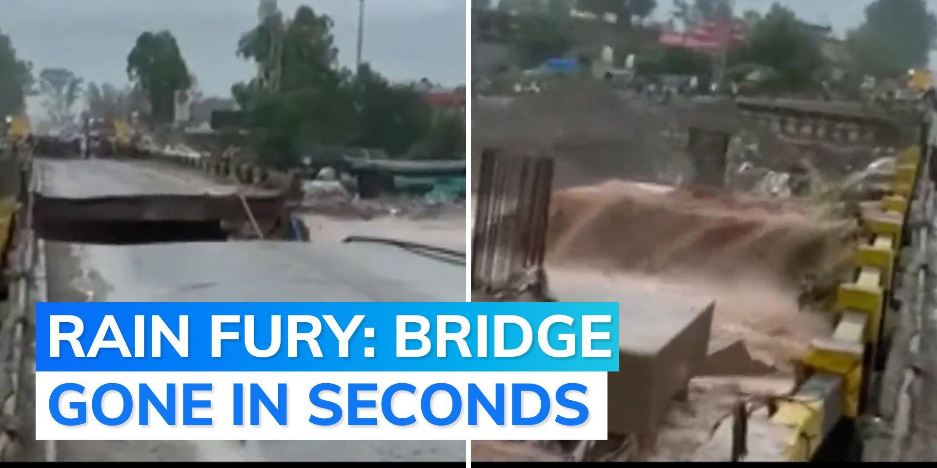 Watch: portion of bridge washed away in Himachal‘s Solan | Editorji