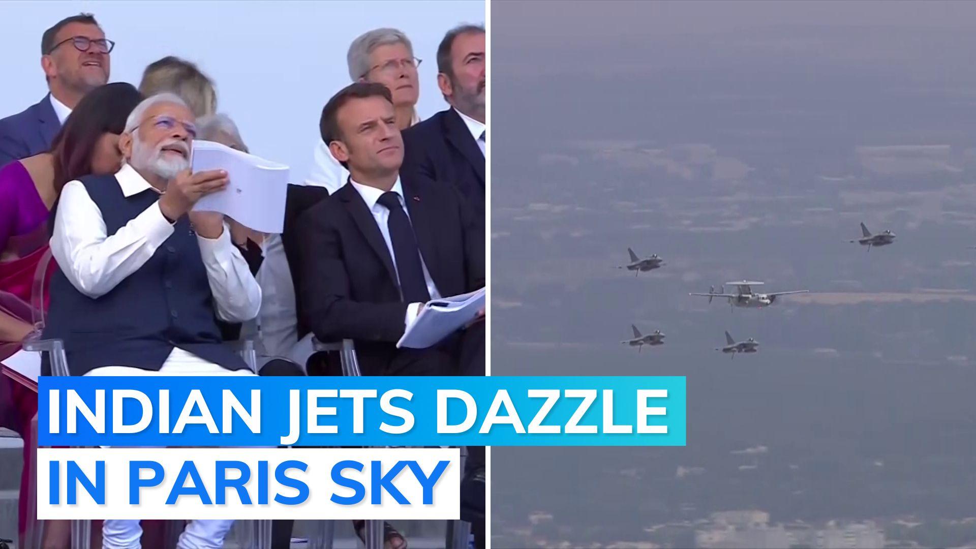 PM Modi, Macron watch Indian Air Force‘s Rafale jets perform flypast ...