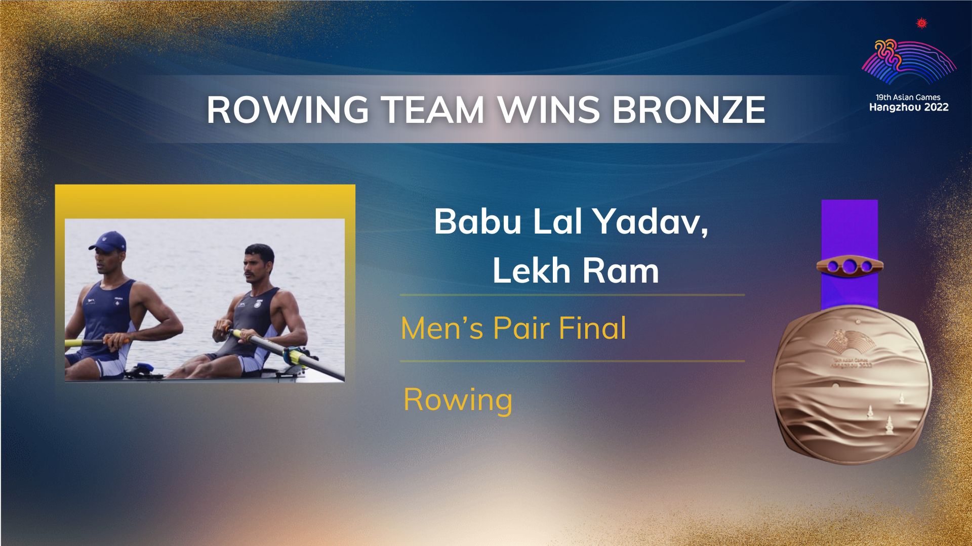 Asian Games 2023: Babu Lal Yadav, Lekh Ram win bronze in Men‘s Pair ...