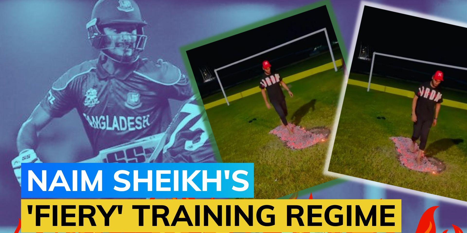 Bangladesh cricketer Mohd Naim Sheikh walks on fire for ‘mind training ...