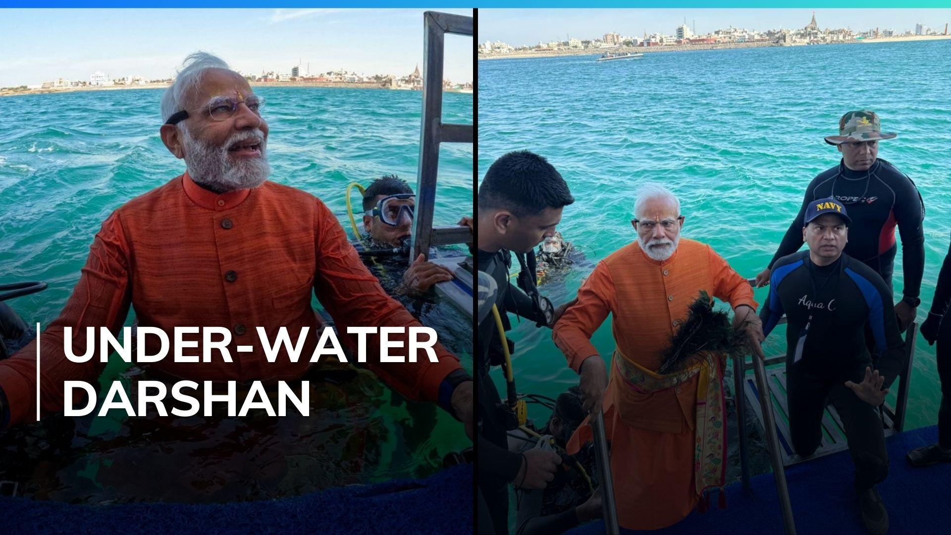 Watch | PM Modi dives to perform prayers at ancient Dwarka city | Editorji