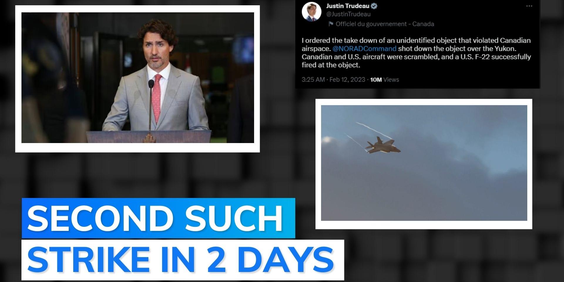 US jet shoots down new mystery ‘object’ over Canada: Justin Trudeau ...