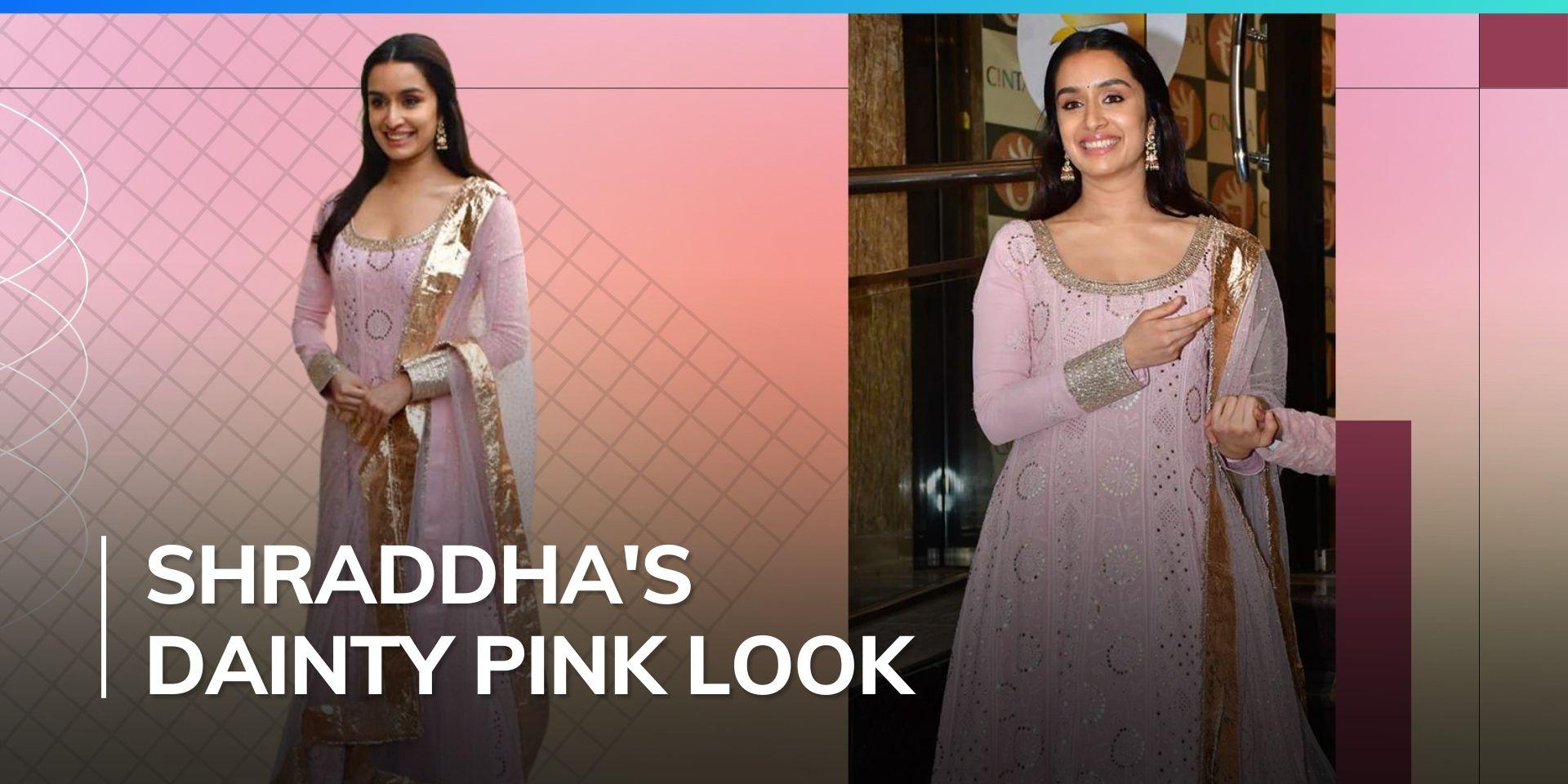 Shraddha Kapoor stuns in pink at Pandit Pandharinath Kolhapure‘s birth ...