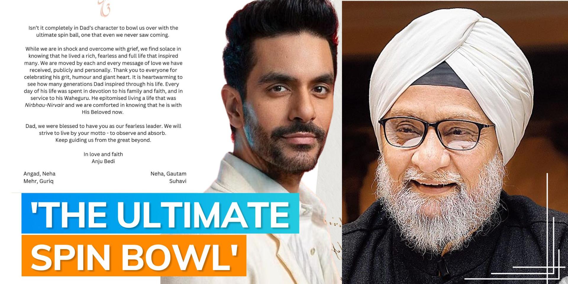 Angad Bedi pays heartfelt tribute to cricket legend-father Bishan Singh ...