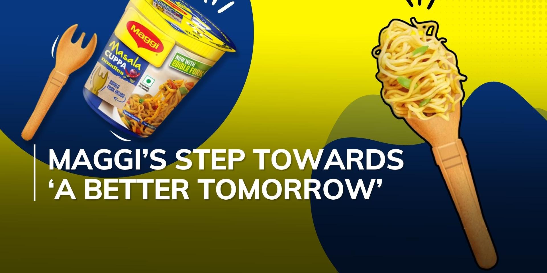 Maggi introduces edible forks with masala cuppa noodles, a sustainable ...