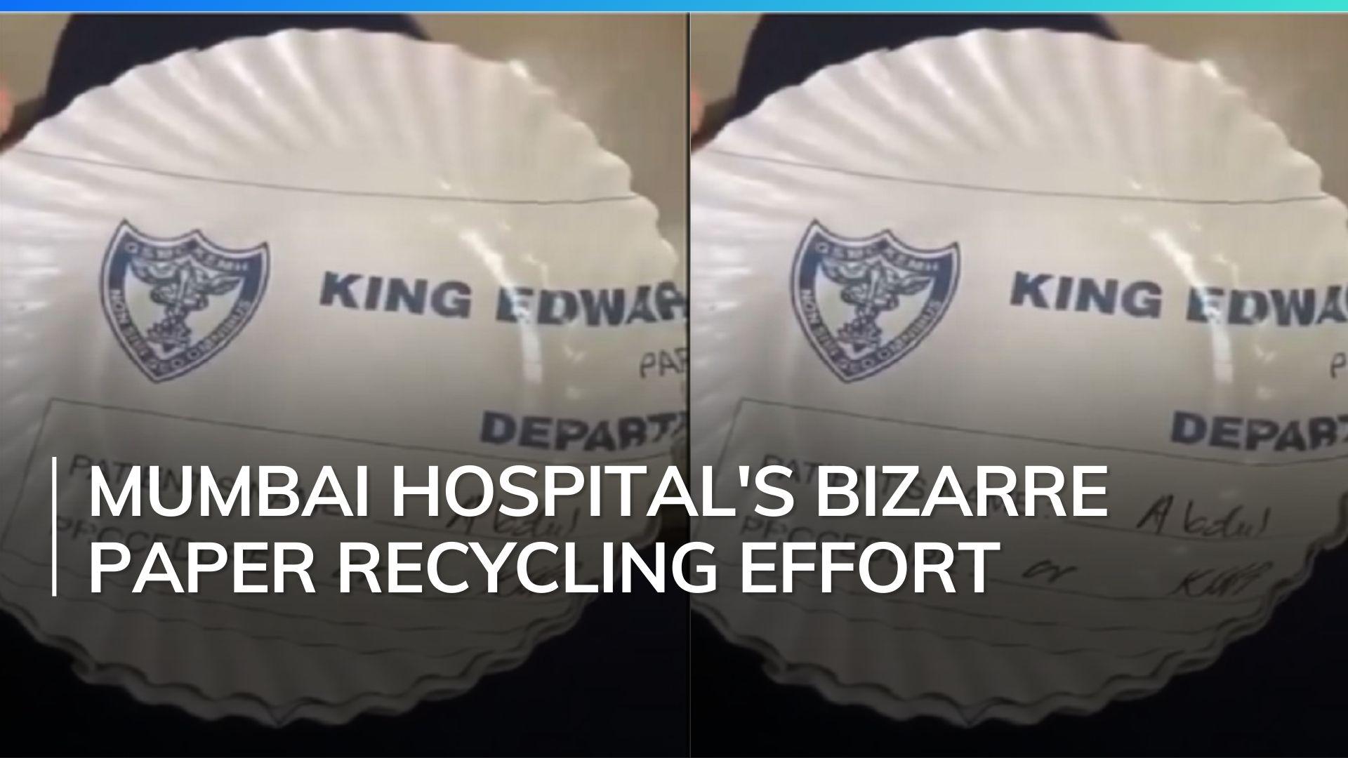 Paper plates made from folders of patients‘ reports? KEM Hospital ...