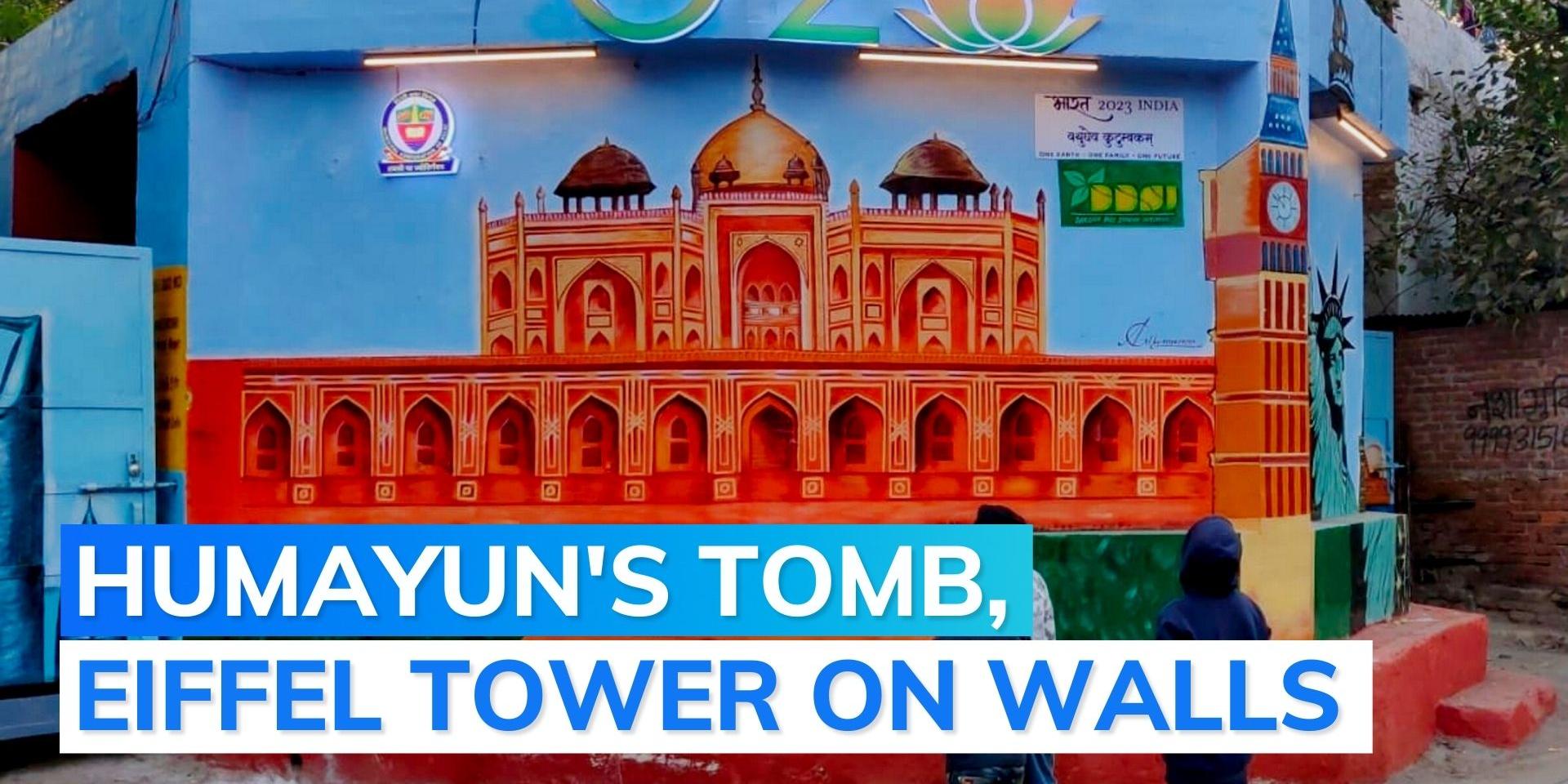 Delhi walls get murals of iconic monuments as MCD decorates city for ...