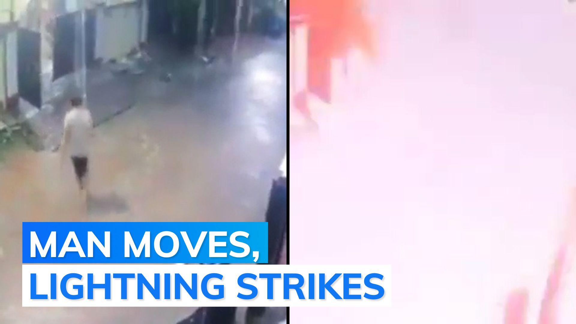 On camera: man narrowly escapes lightning strike in Hyderabad | Editorji
