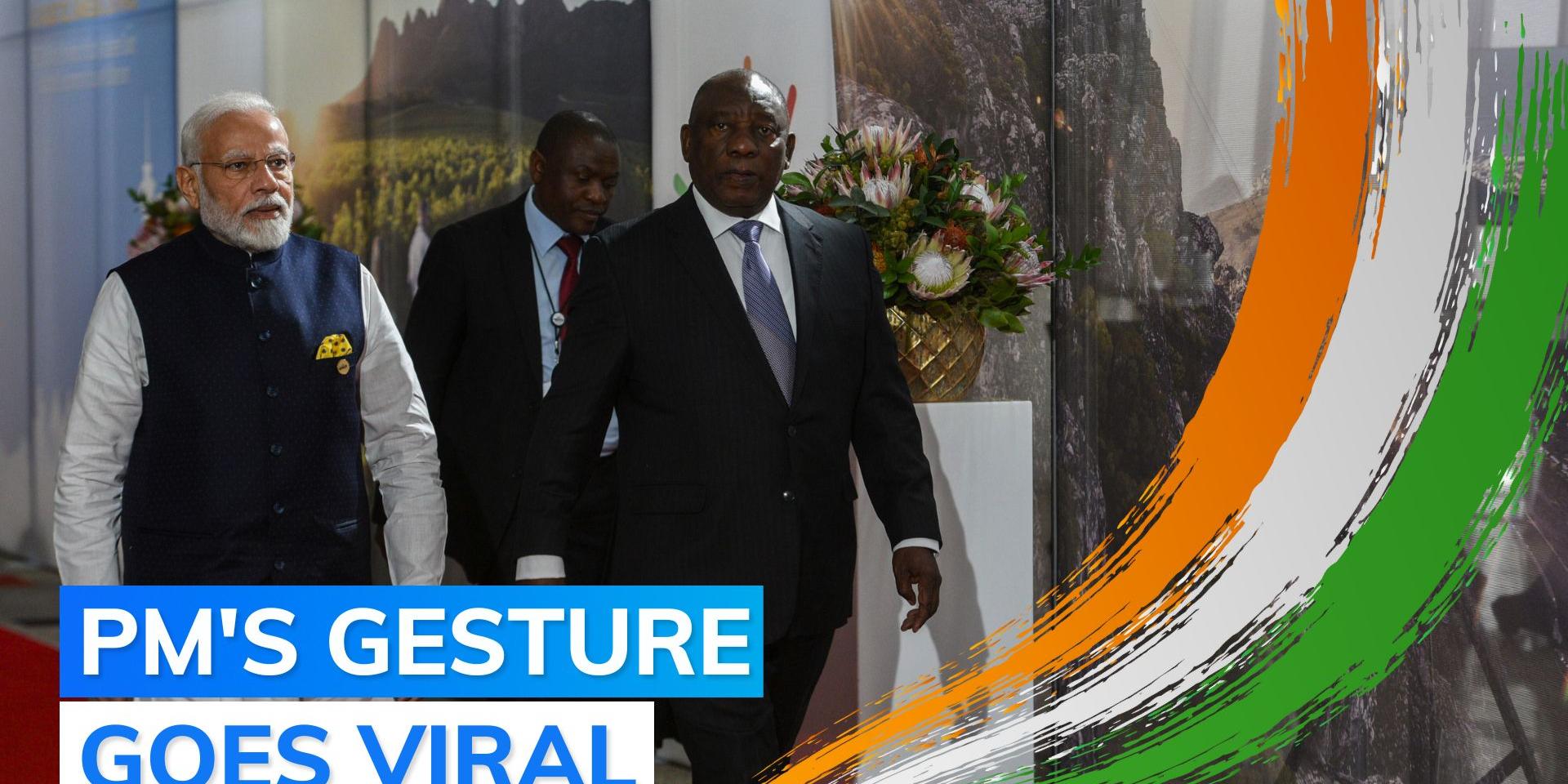 Watch: PM Modi picks up tricolour from floor at BRICS summit, video ...