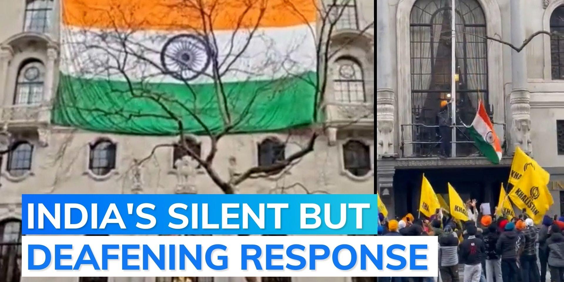 London: huge Indian flag put up at High Commission after Khalistan mob ...