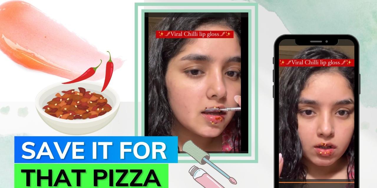 Woman applies lip gloss with chilli flakes, leaves people furious ...