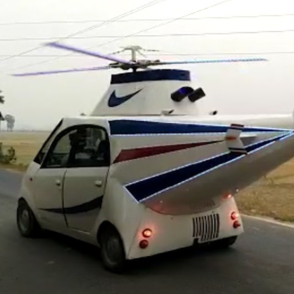 This man modified his Tata Nano car to look like a helicopter! | Editorji