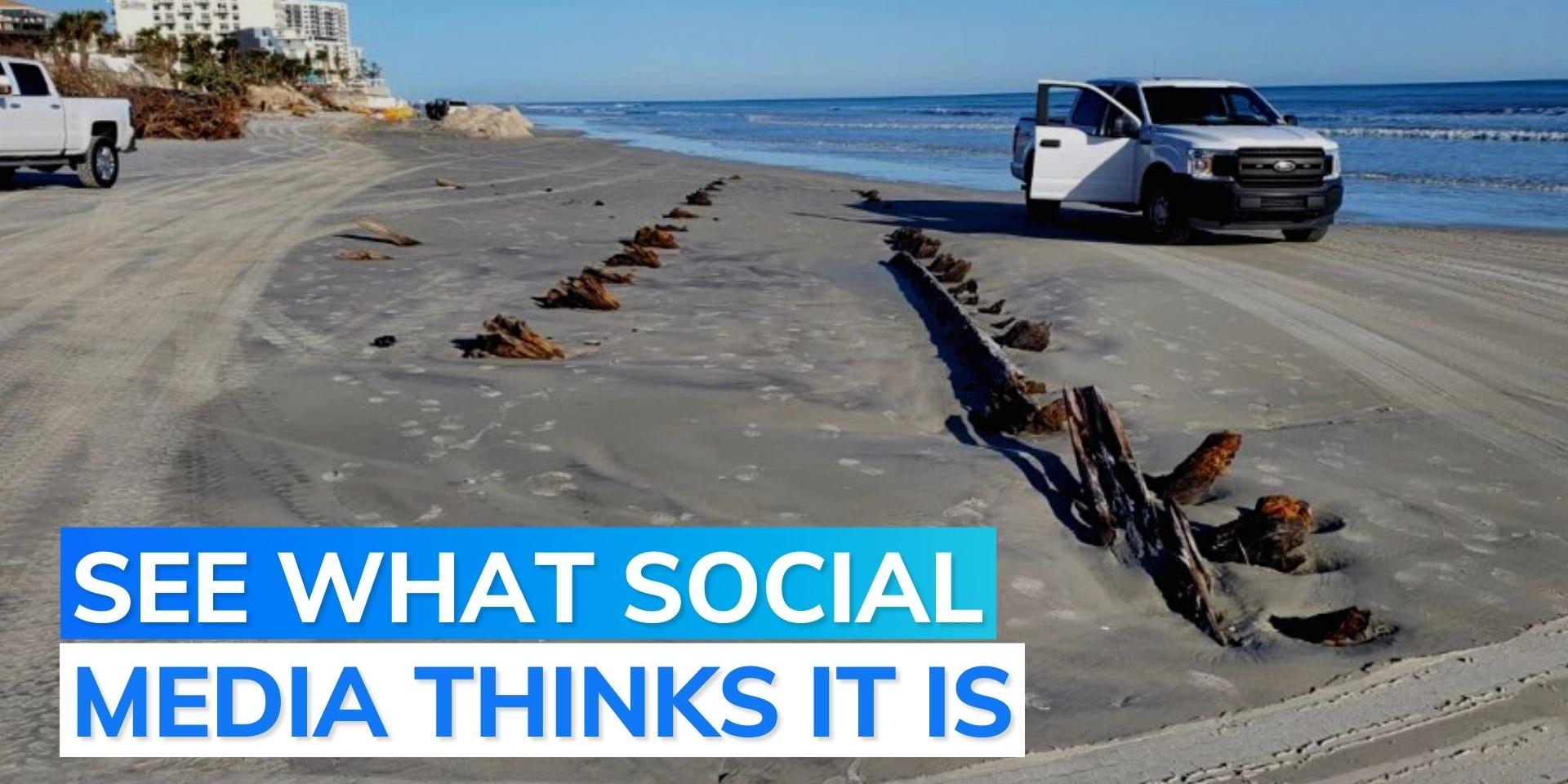 Giant, mysterious object uncovered on American beach by hurricanes ...