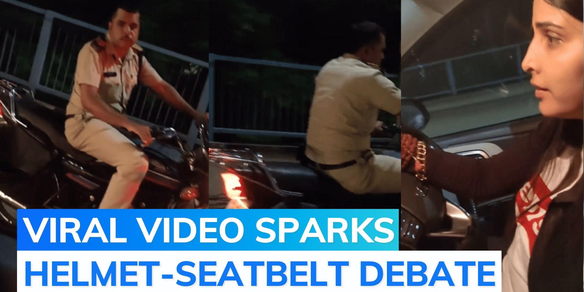 Woman calls out cop for not wearing helmet in viral video, internet ...