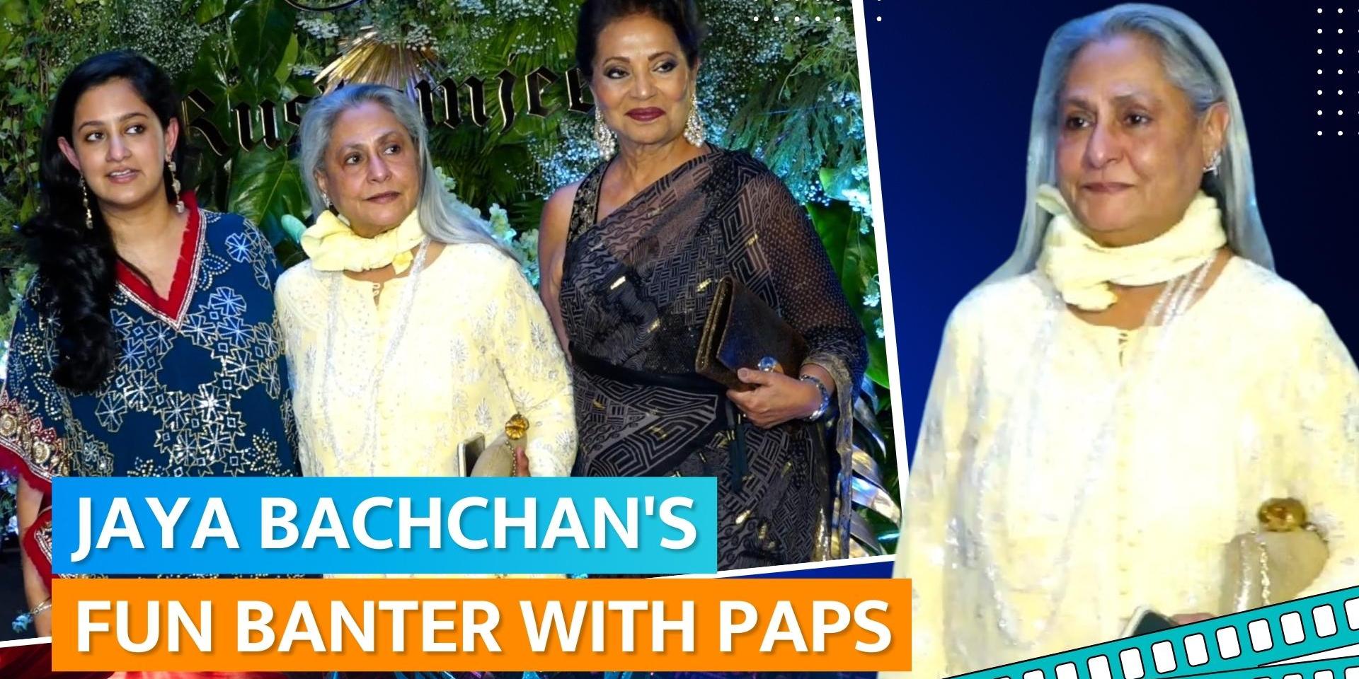Jaya Bachchan spotted in good mood at Abu Jani-Sandeep Khosla‘s event, interacts with paparazzi ...