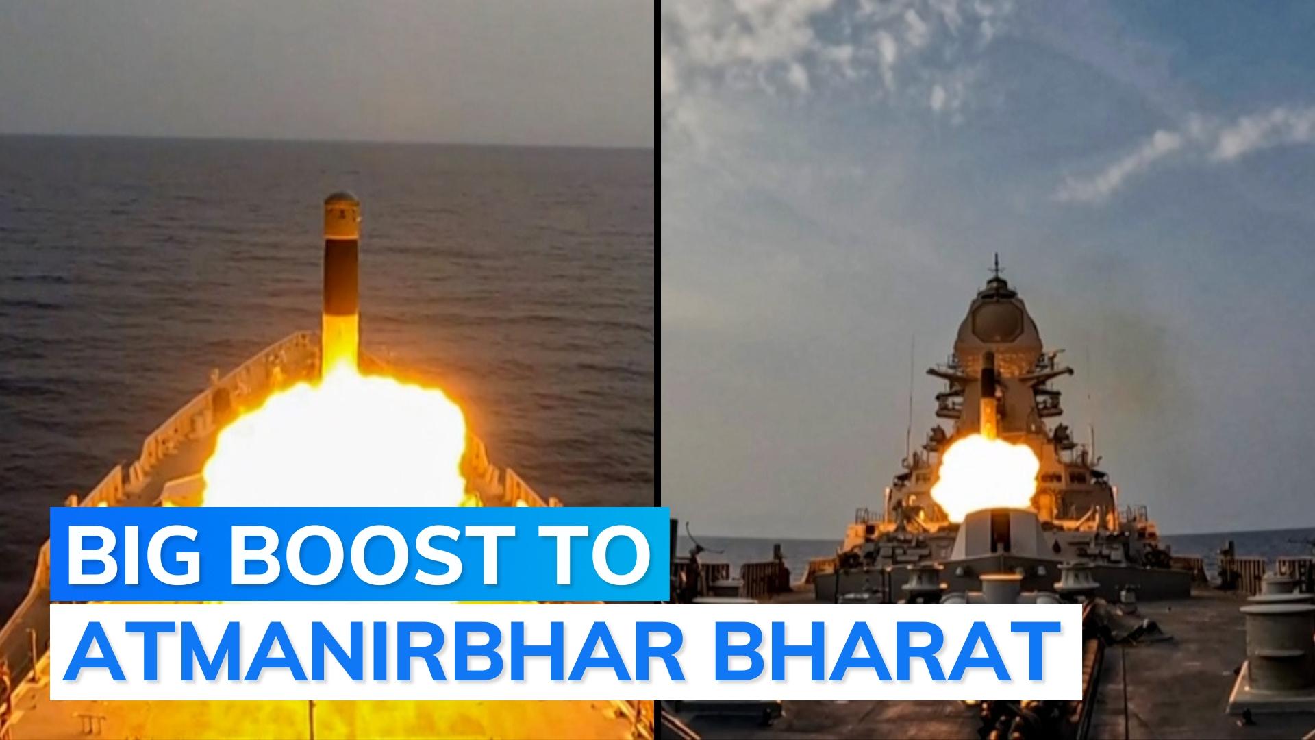 INS Mormugao successfully conducts maiden test firing of Brahmos ...