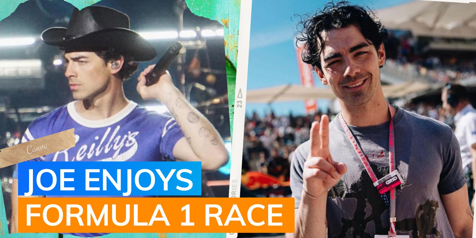 Joe Jonas is all smiles as he attends Formula 1 US Grand Prix after ...