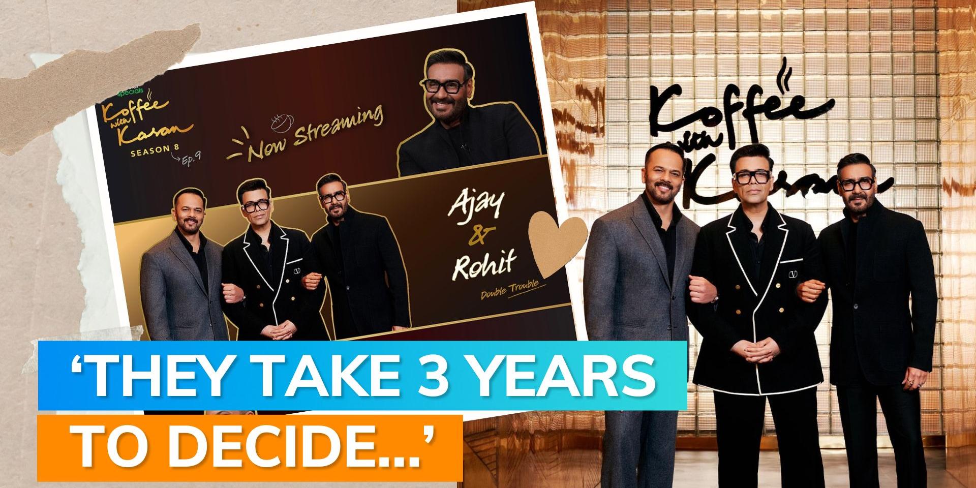 ‘Koffee With Karan’ 8: Ajay Devgn, Rohit Shetty say new-generation stars feel ‘insecure’ and ...