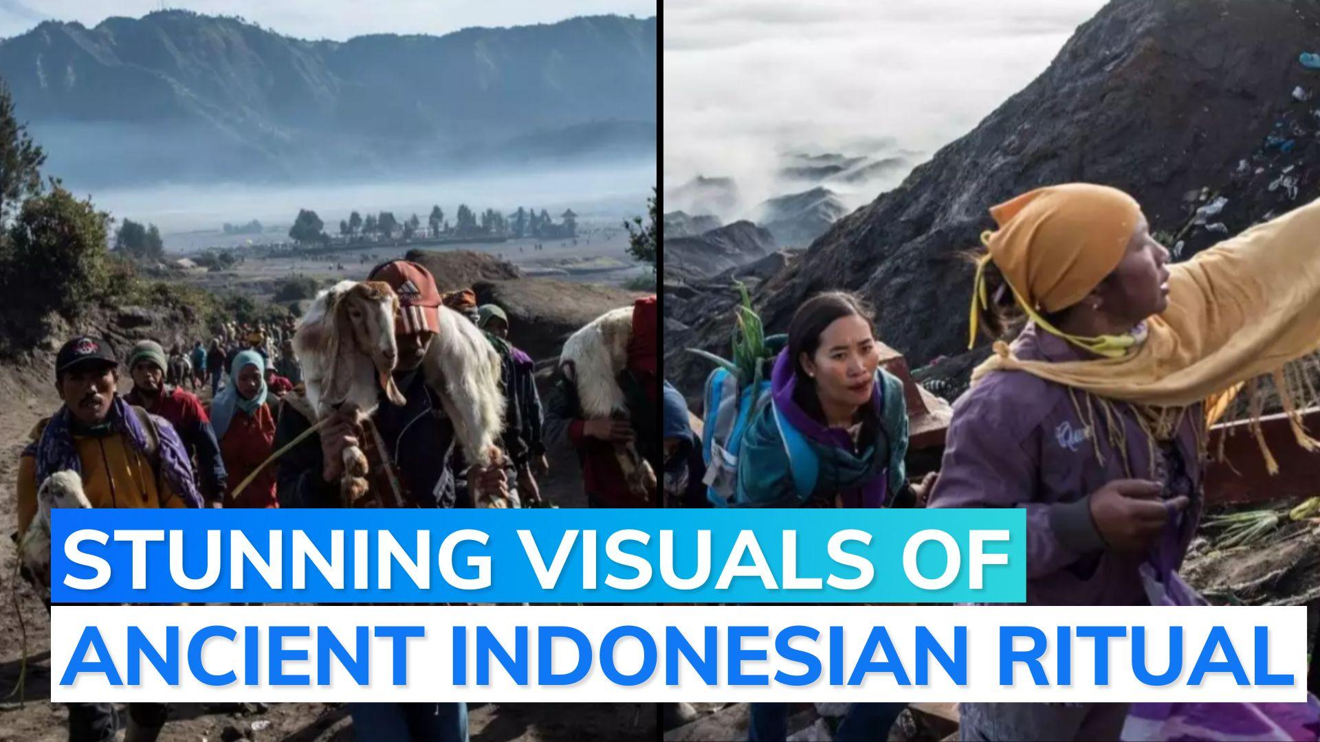 Watch: cattle, food and other offerings tossed into Indonesia‘s active ...