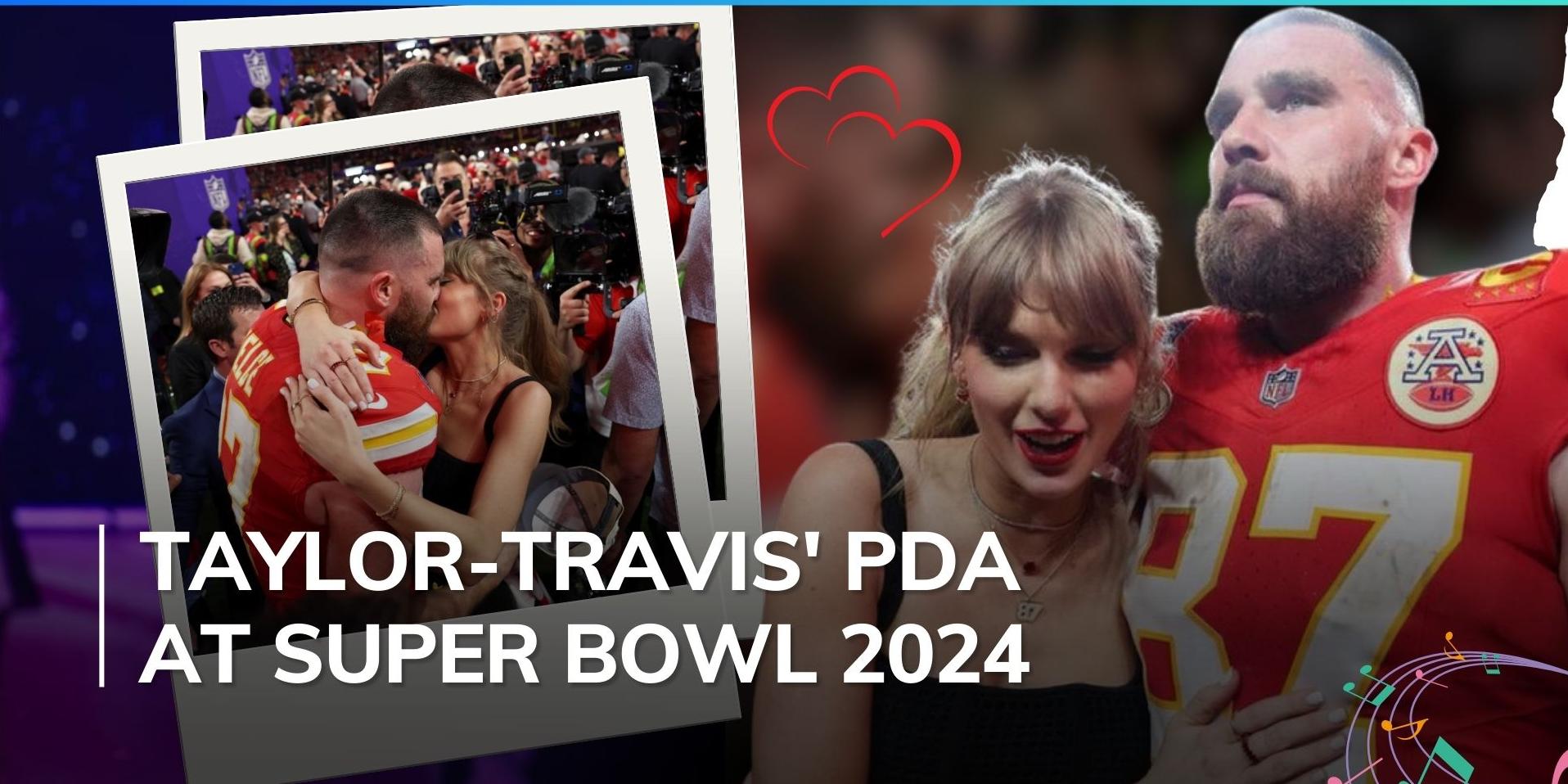 Taylor Swift hugs, kisses beau Travis Kelce after Kansas City Chiefs historic win in the Super ...