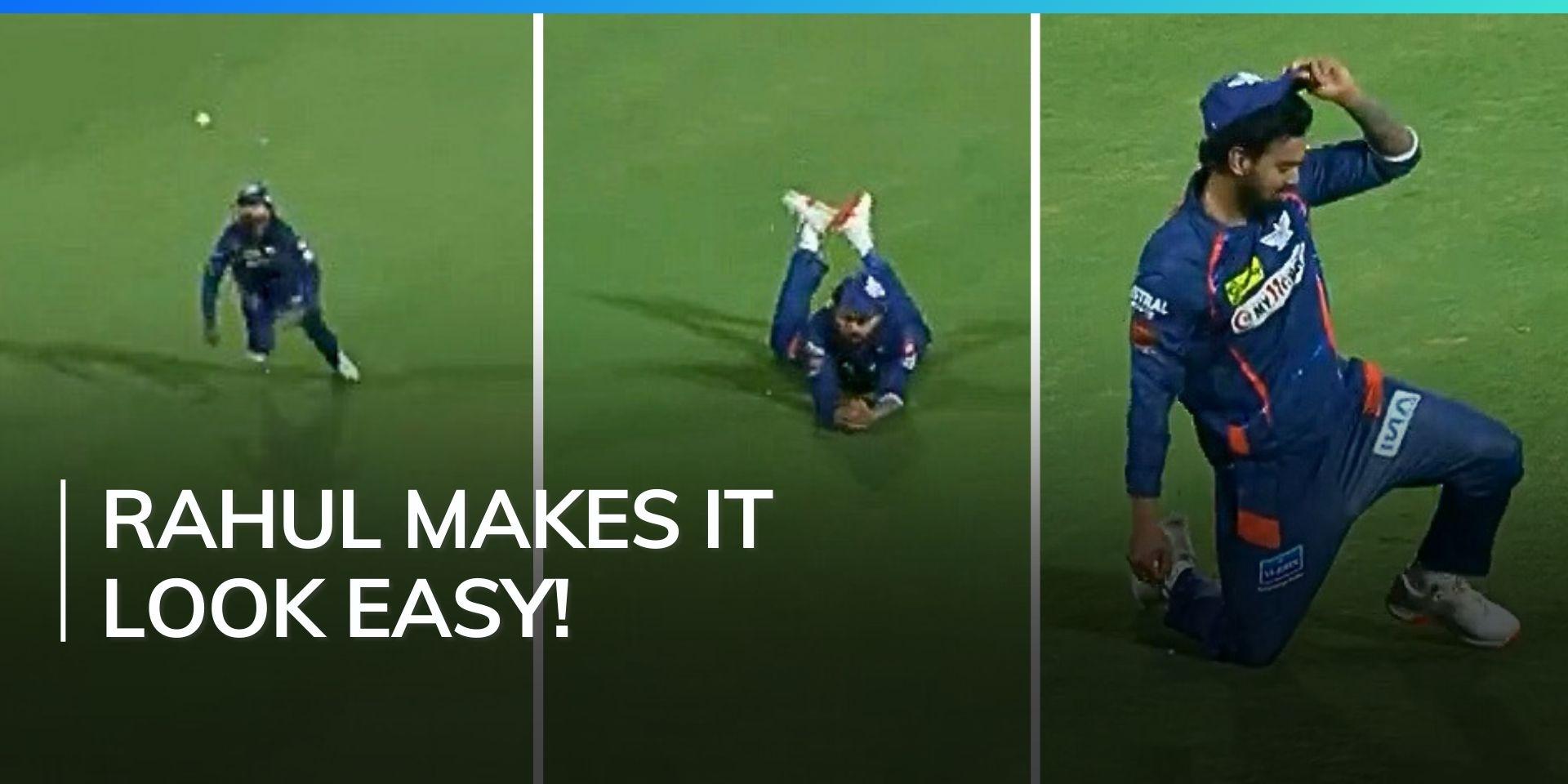 Watch: KL Rahul takes a difficult diving catch on second attempt to ...