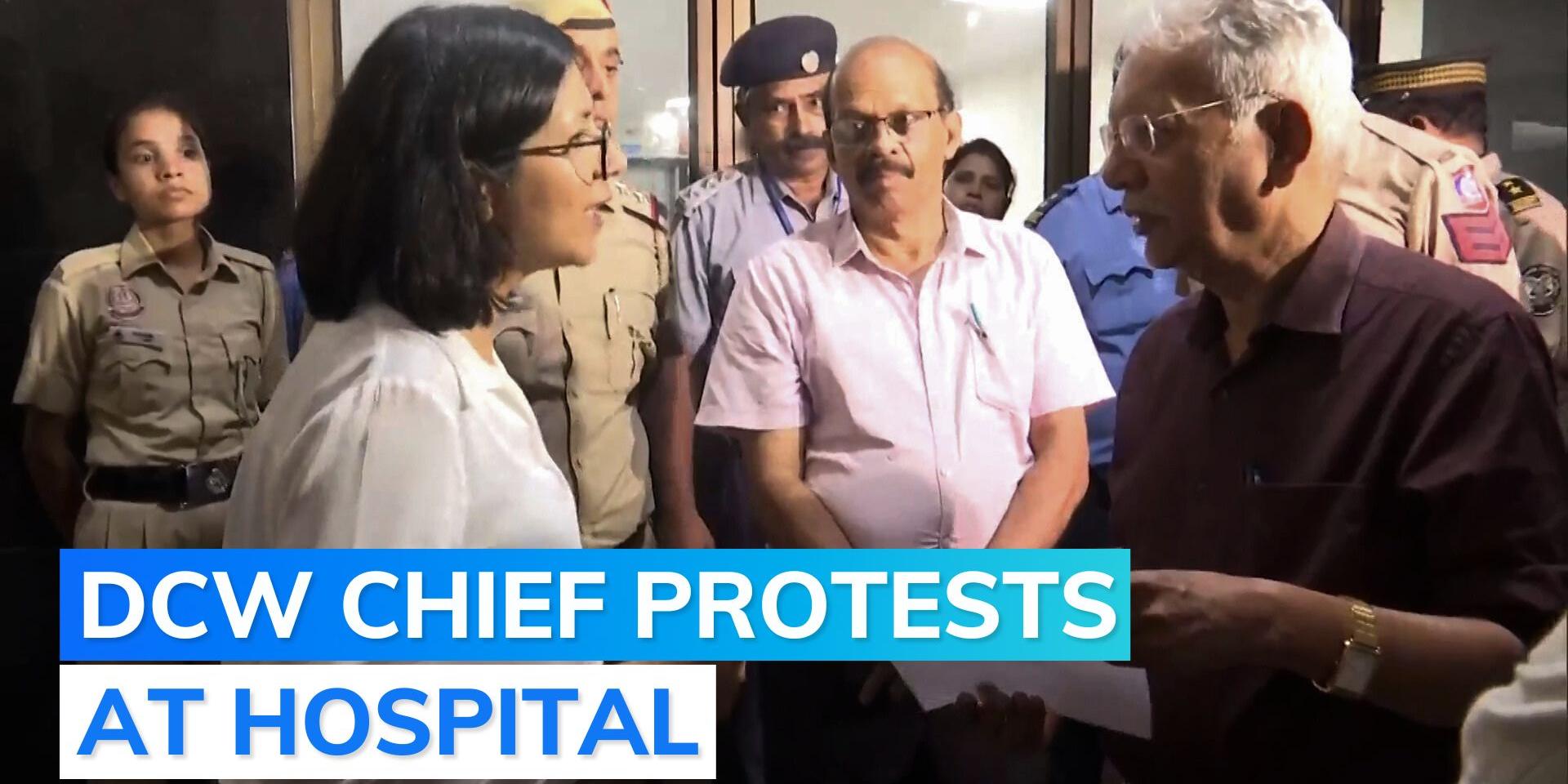 Swati Maliwal stopped from meeting Delhi teen, sits on dharna at hospital | Editorji