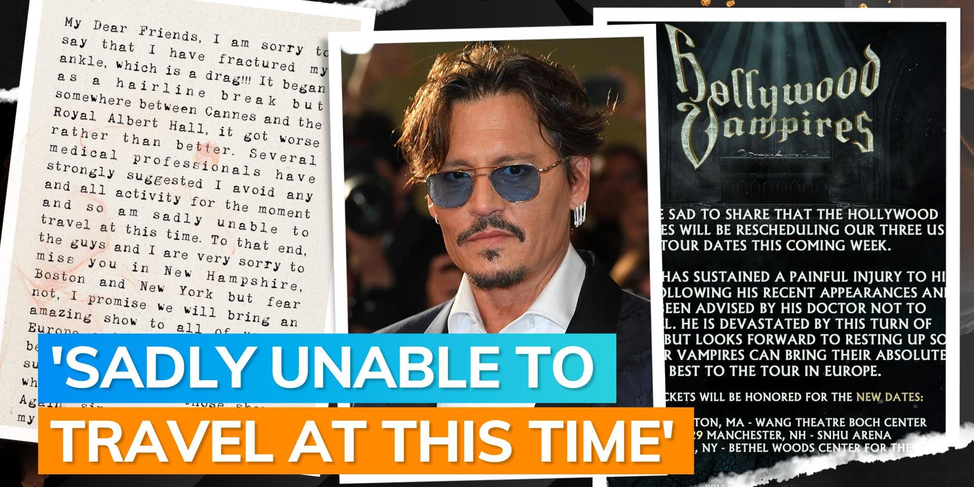Johnny Depp suffers ankle injury; apologises for rescheduling his ...