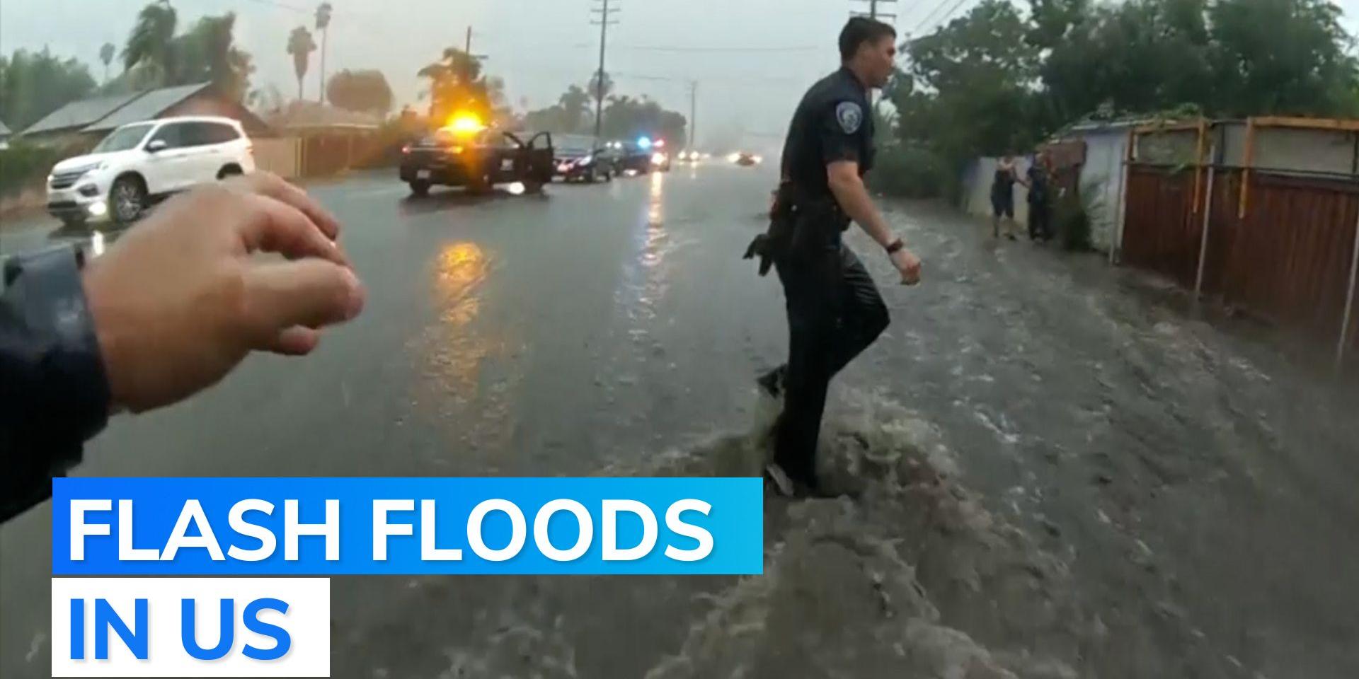 Watch: police rescues woman & her 2 children during flash flood in US ...