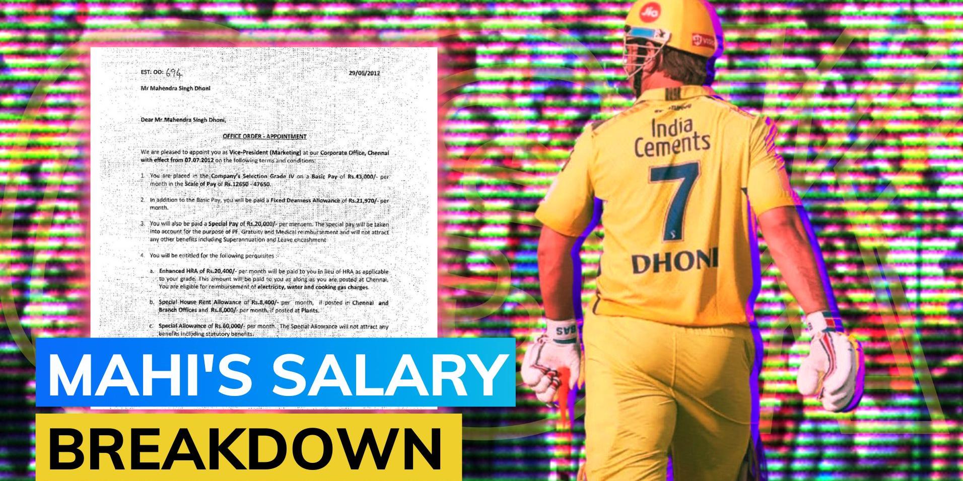 MS Dhoni‘s 2012 job letter offer | Here’s how much former Indian ...