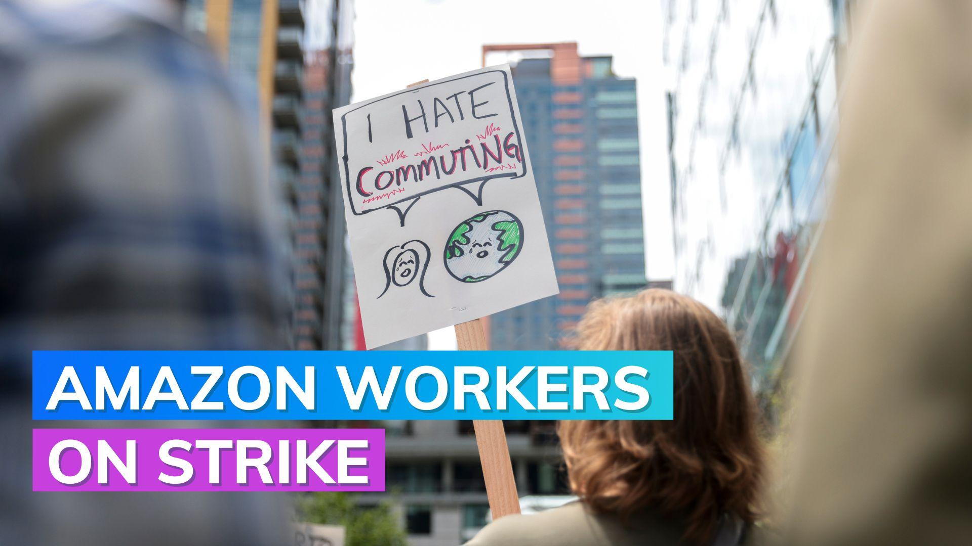 Amazon workers protest over recent layoffs, environmental impact and ...