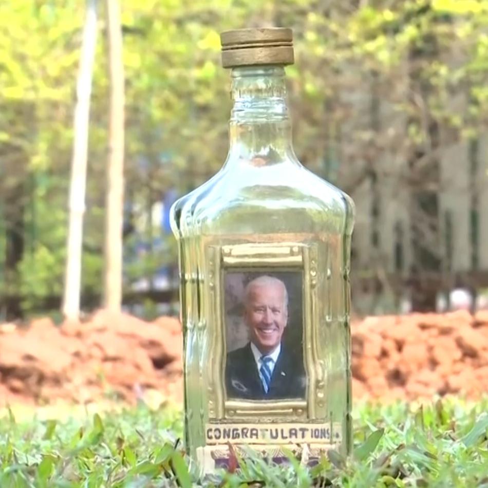 Renowned miniature artist crafts photo of Biden in a bottle! | Editorji