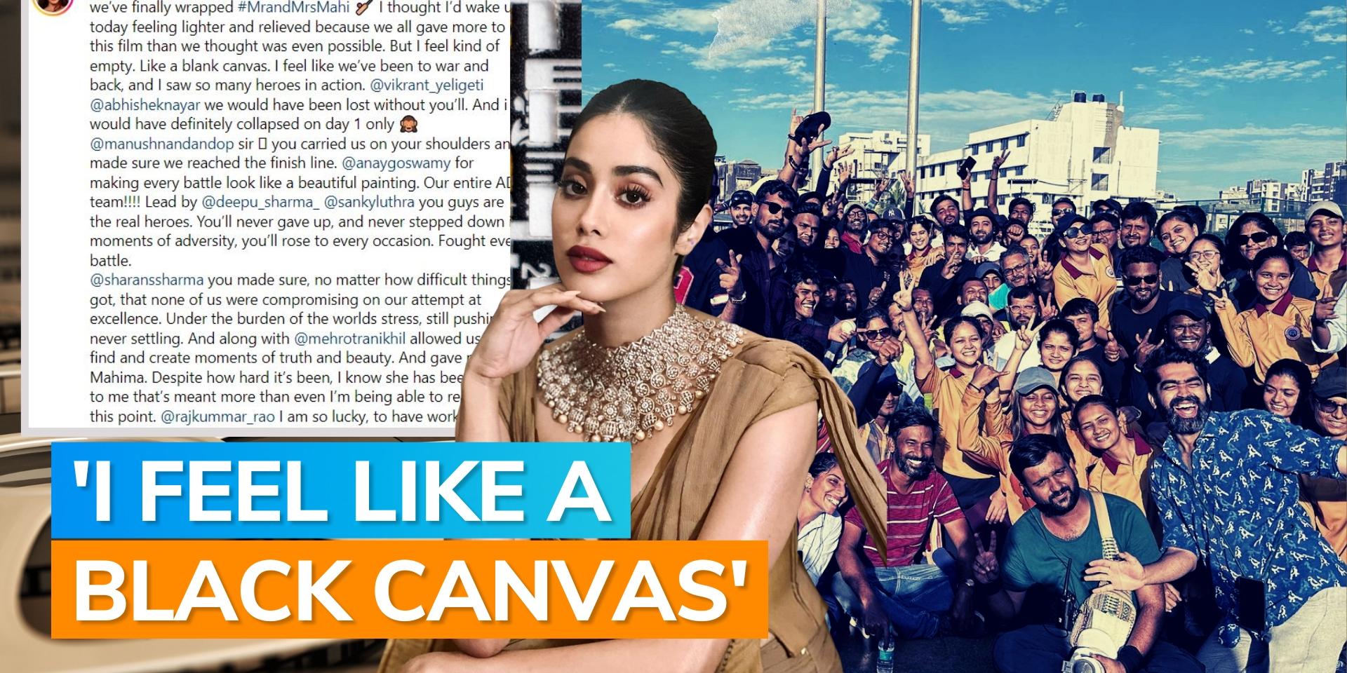 Janhvi Kapoor pens a heartfelt note as she wraps up the shoot of ‘Mr and Mrs Mahi’ | Editorji