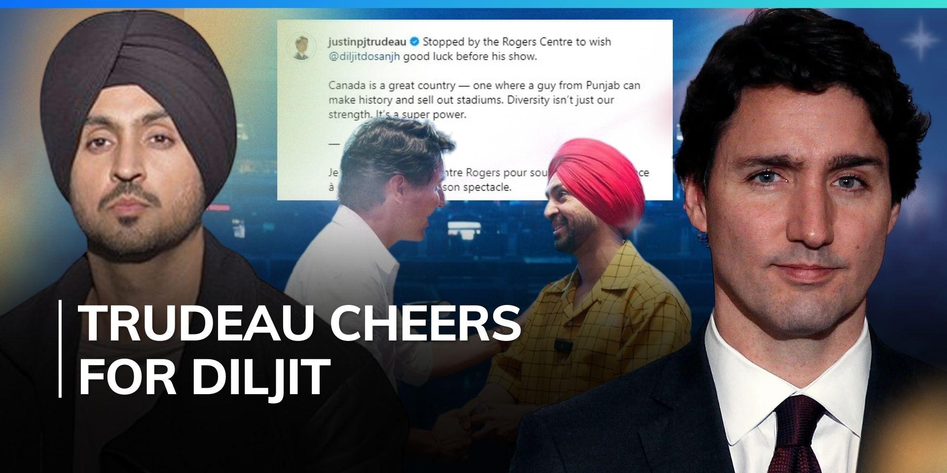 Justin Trudeau surprises Diljit Dosanjh ahead of his sold-out Toronto ...