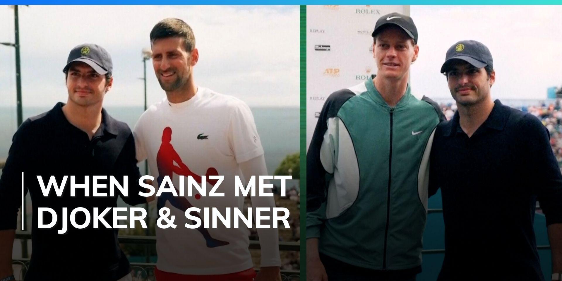 Watch: Ferrari‘s F1 driver Carlos Sainz joins Novak Djokovic and Jannik ...