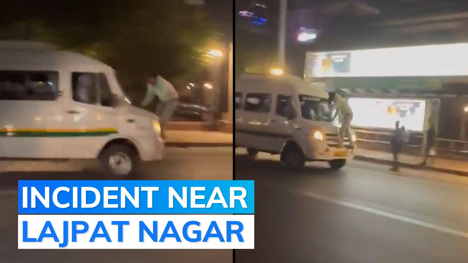 Man dragged on bonnet of minibus in Delhi, video surfaces | Watch | Editorji
