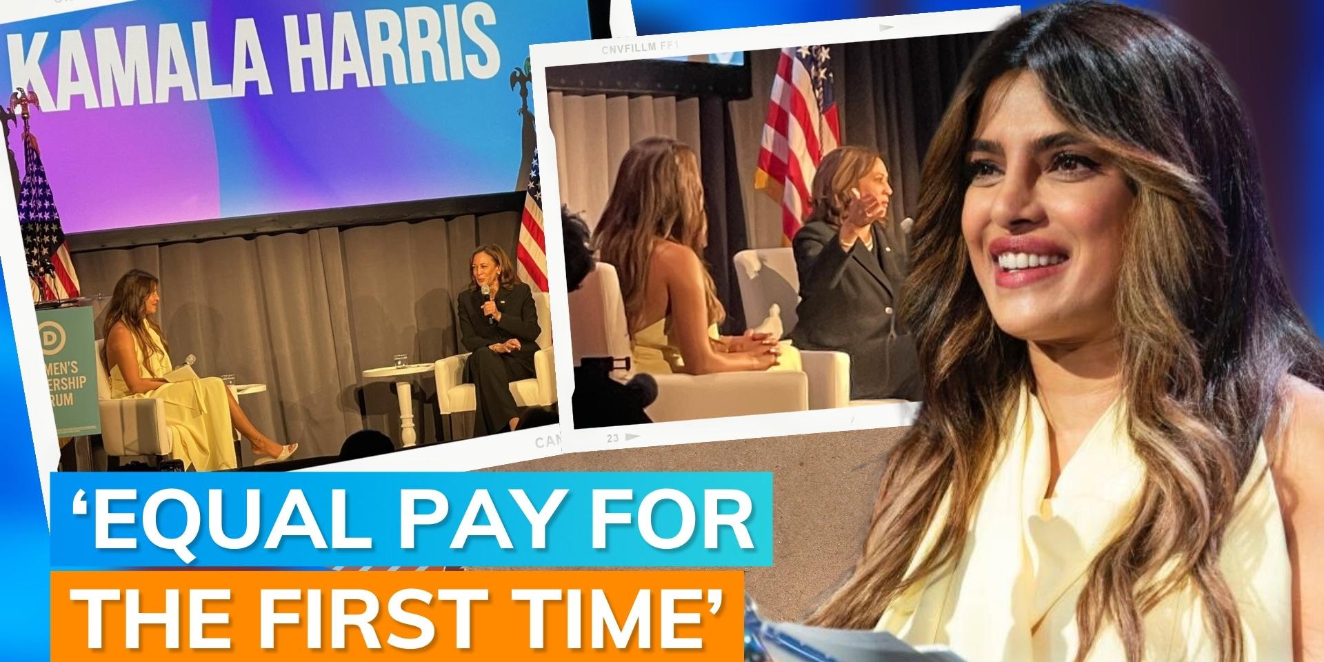 Priyanka Chopra interviews US VP Kamala Harris while Nick Jonas ...
