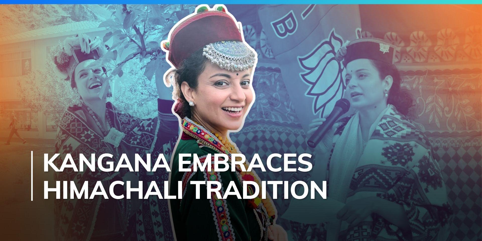 Kangana Ranaut wears Kinnauri ensemble for Lok Sabha Election campaigns ...