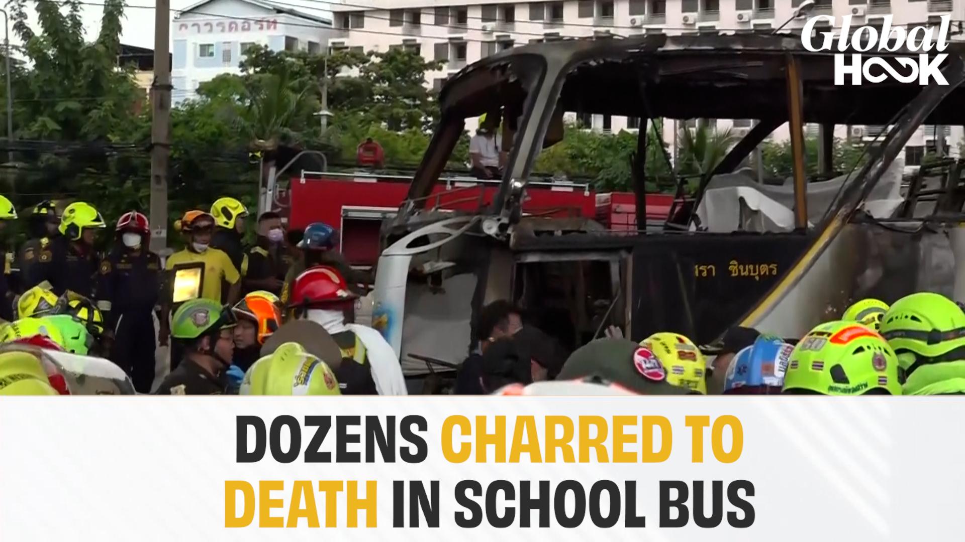 Thailand: School bus catches fire outside Bangkok, 25 feared dead | Editorji
