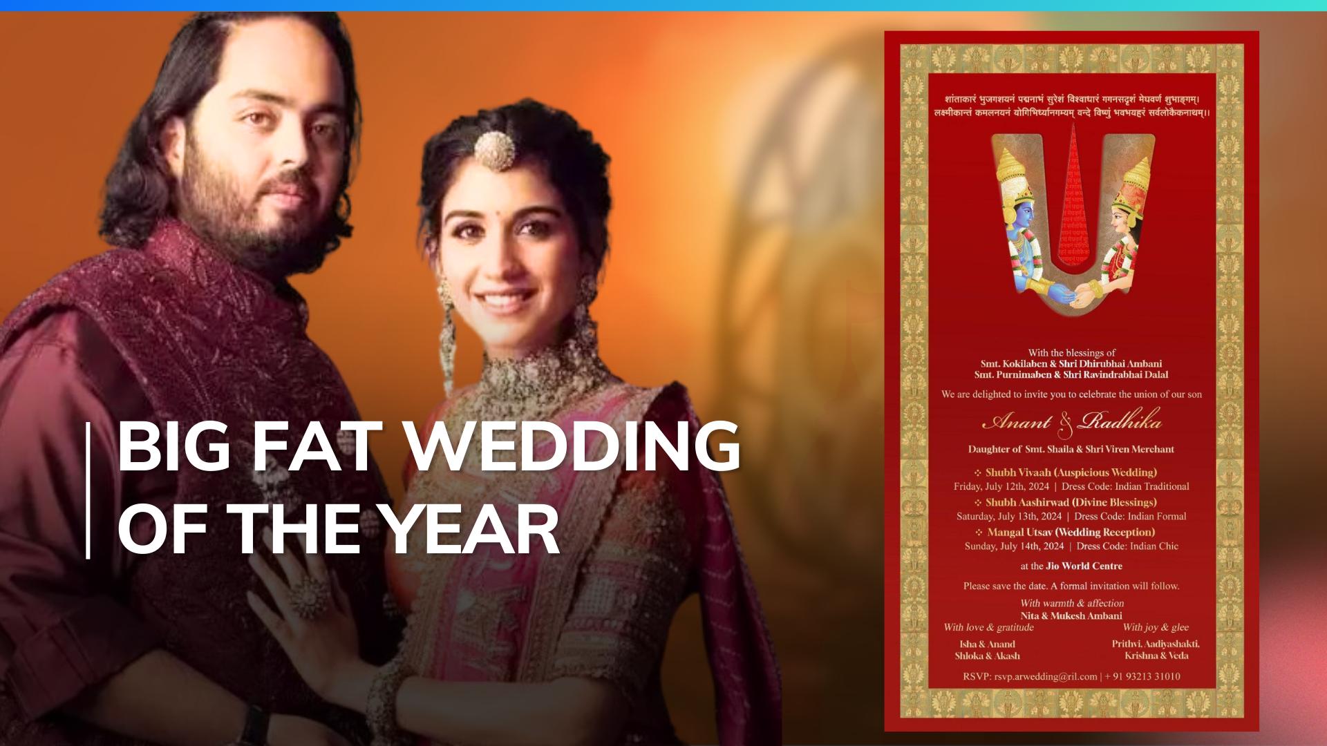 Anant Ambani, Radhika Merchantʼs wedding card goes viral, wedding to ...