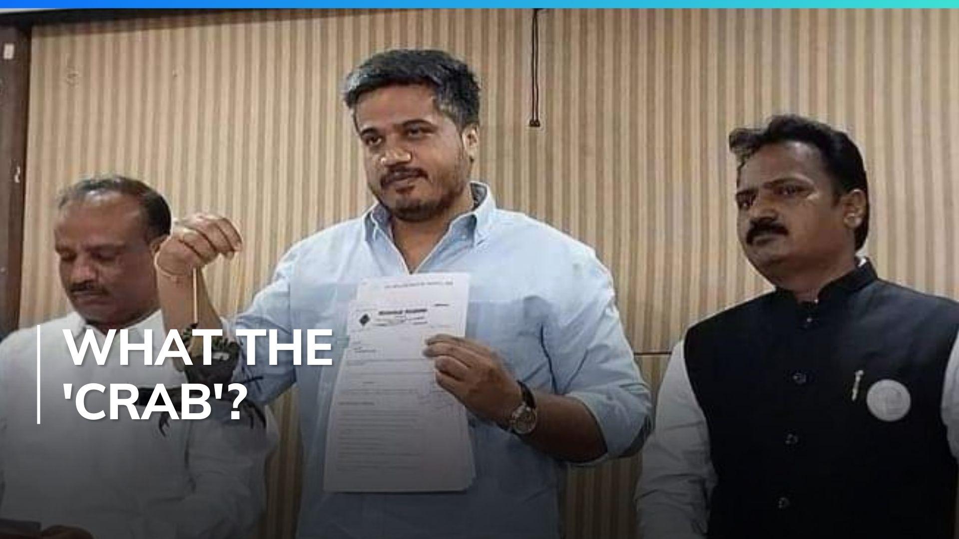 MLA Rohit Pawar dangles crab at press meet, PETA seeks action | Editorji