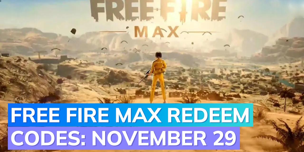 Garena Free Fire MAX redeem codes Today 29 November 2023: Claim ...