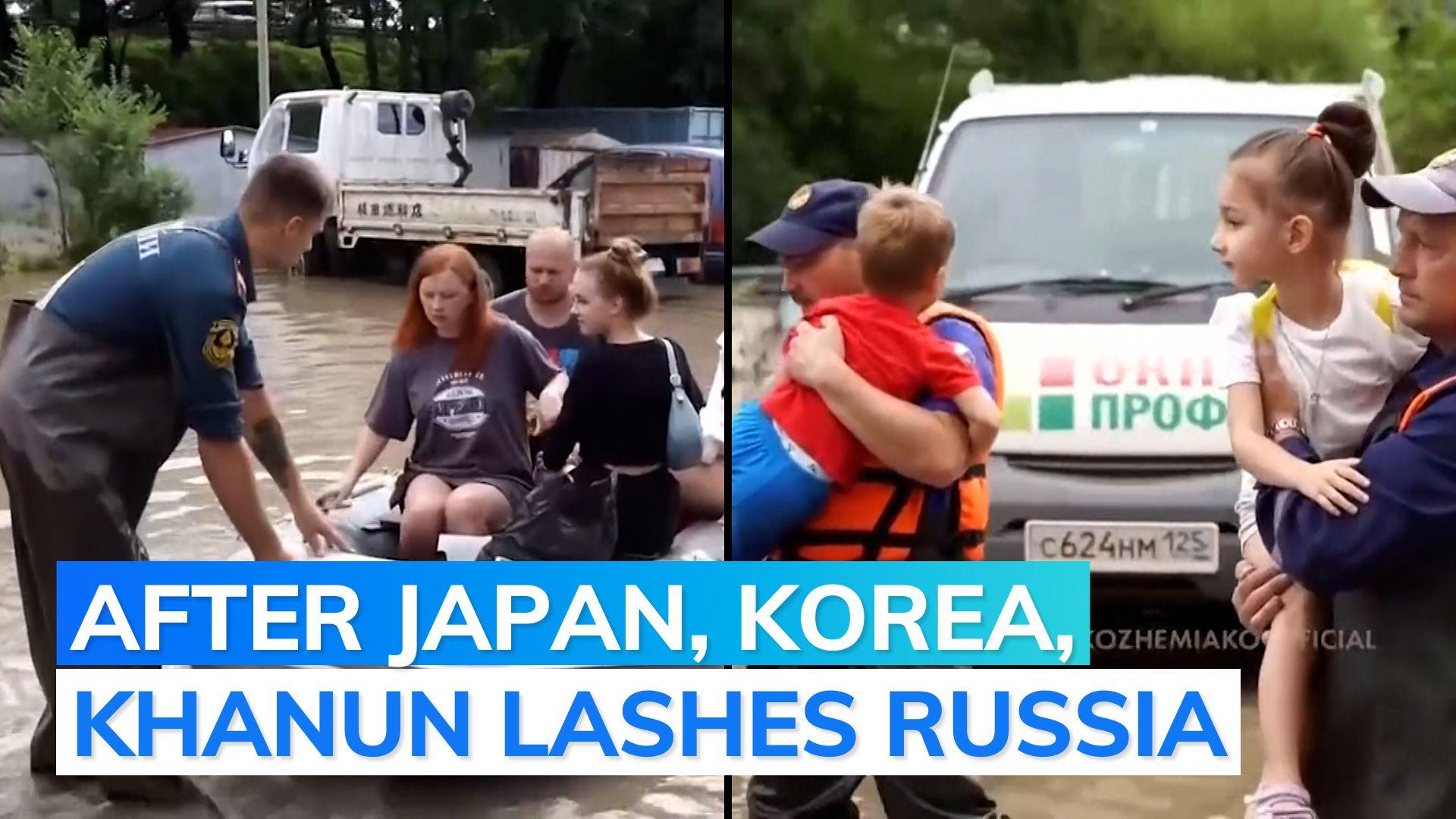 Mass evacuations as typhoon Khanun batters parts of Russia‘s Far East ...