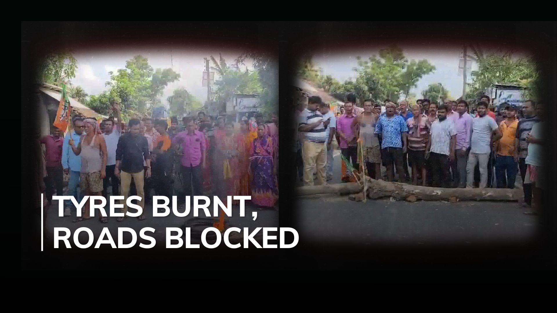 BJP holds protest over killing of woman party worker in Bengal‘s ...