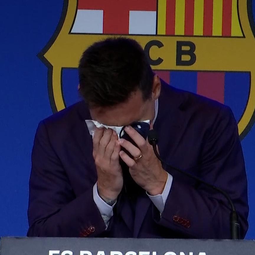 Bizarre! Messi‘s tear-soaked tissue from Barcelona farewell is being ...