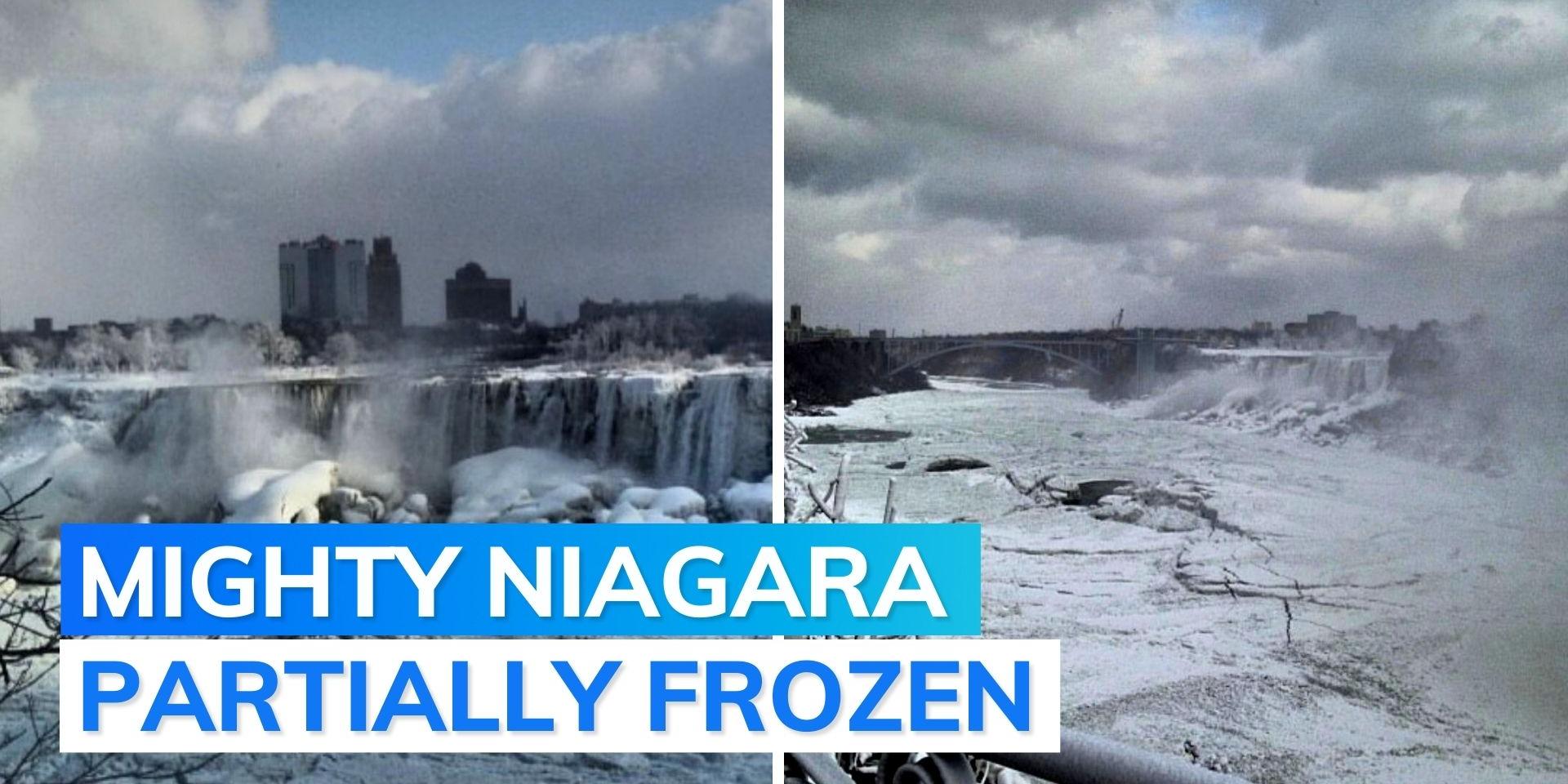 US: Niagara falls turn ‘snowy white’ after temperatures hit sub-zero ...